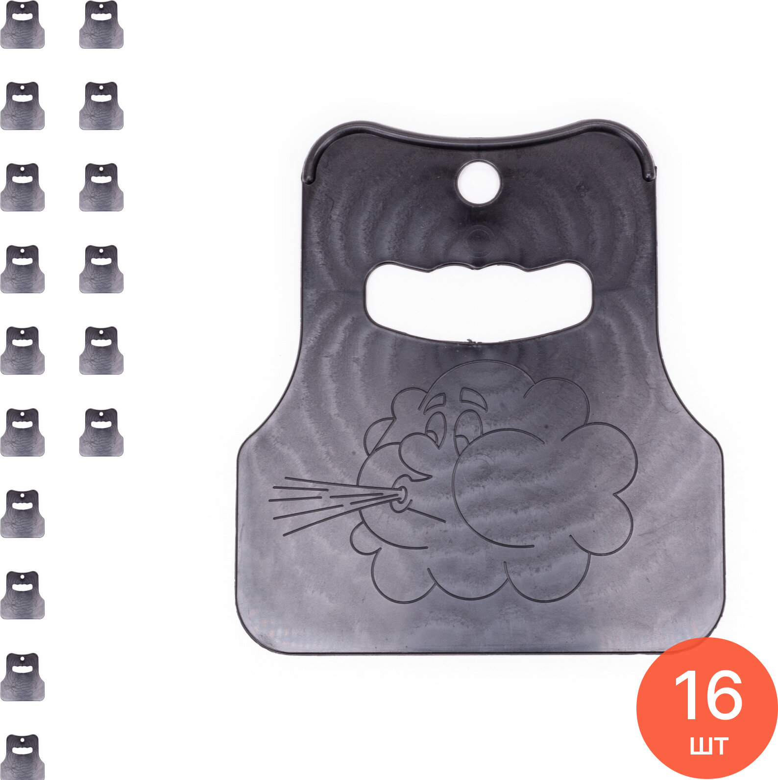 Веер для мангала Пик PIK002 с эргономичной ручкой, пластик, черный, длина 20см / опахало для розжига углей (комплект из 16 шт)