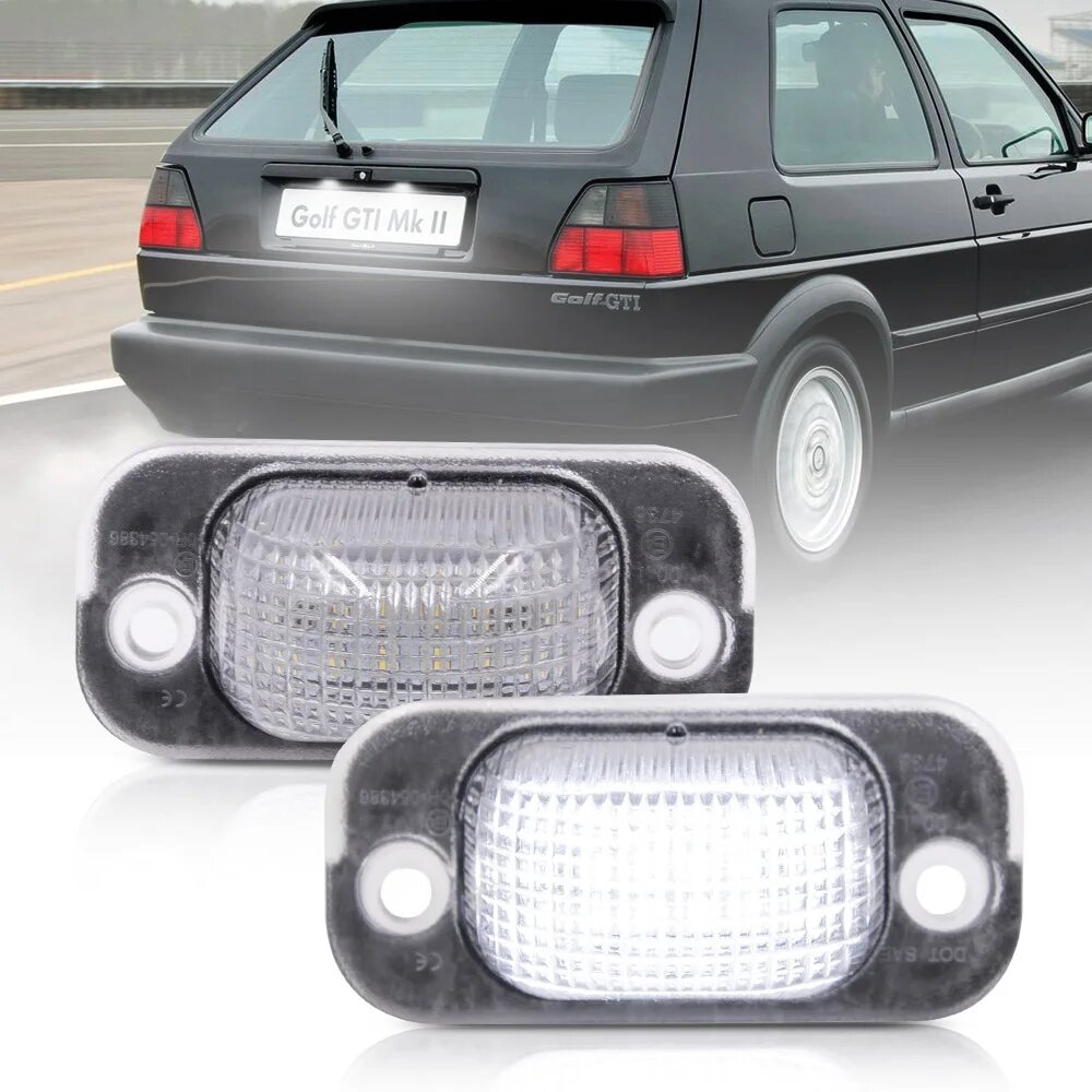 Лампы подсветки номерного знака для VW Golf II MK2 1983-1992 Jetta II 1984-1991, 2 шт.