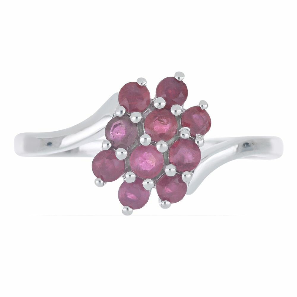 Кольцо, серебро, 925 проба, родирование, рубин