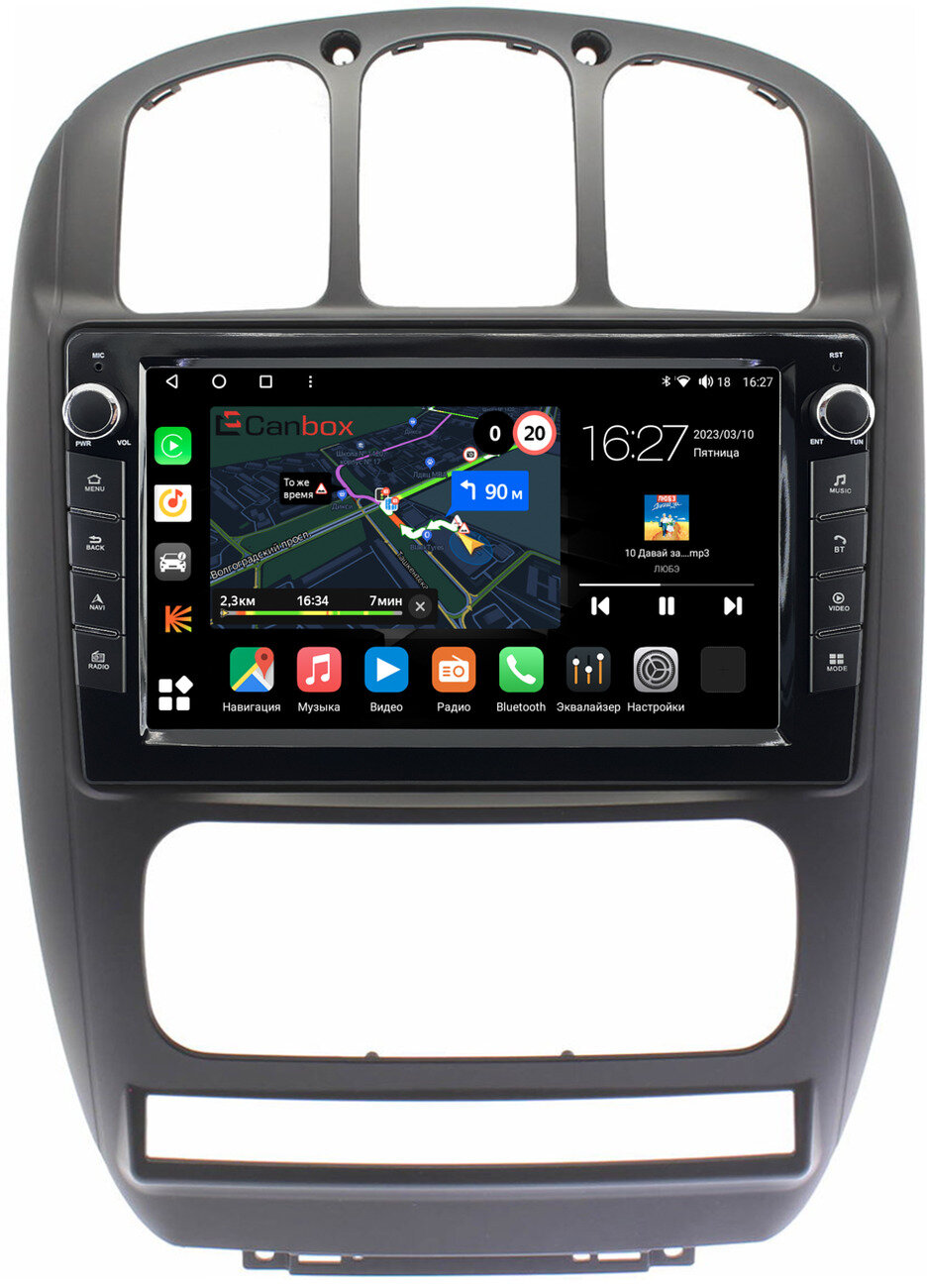 Штатная магнитола Dodge Caravan 4, Grand Caravan 4 2000-2007 Canbox M-Line 7825-10-1142 Android 10 (4G-SIM, 2/32, DSP, QLed) С крутилками