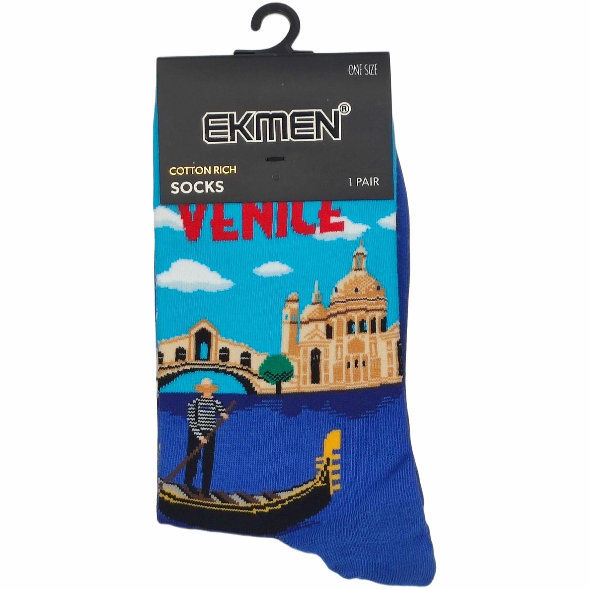 Носки EKMEN Носки с принтом, EKMEN, Город, Венеция, 1 пара, размер 36-41, мультиколор — фото 1