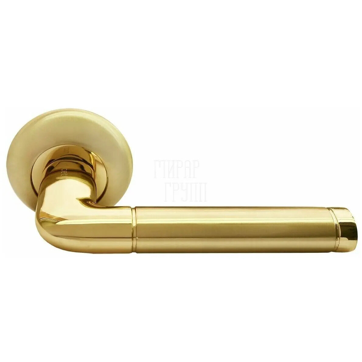 Дверная ручка на круглой розетке RUCETTI RAP 2 матовое золото
