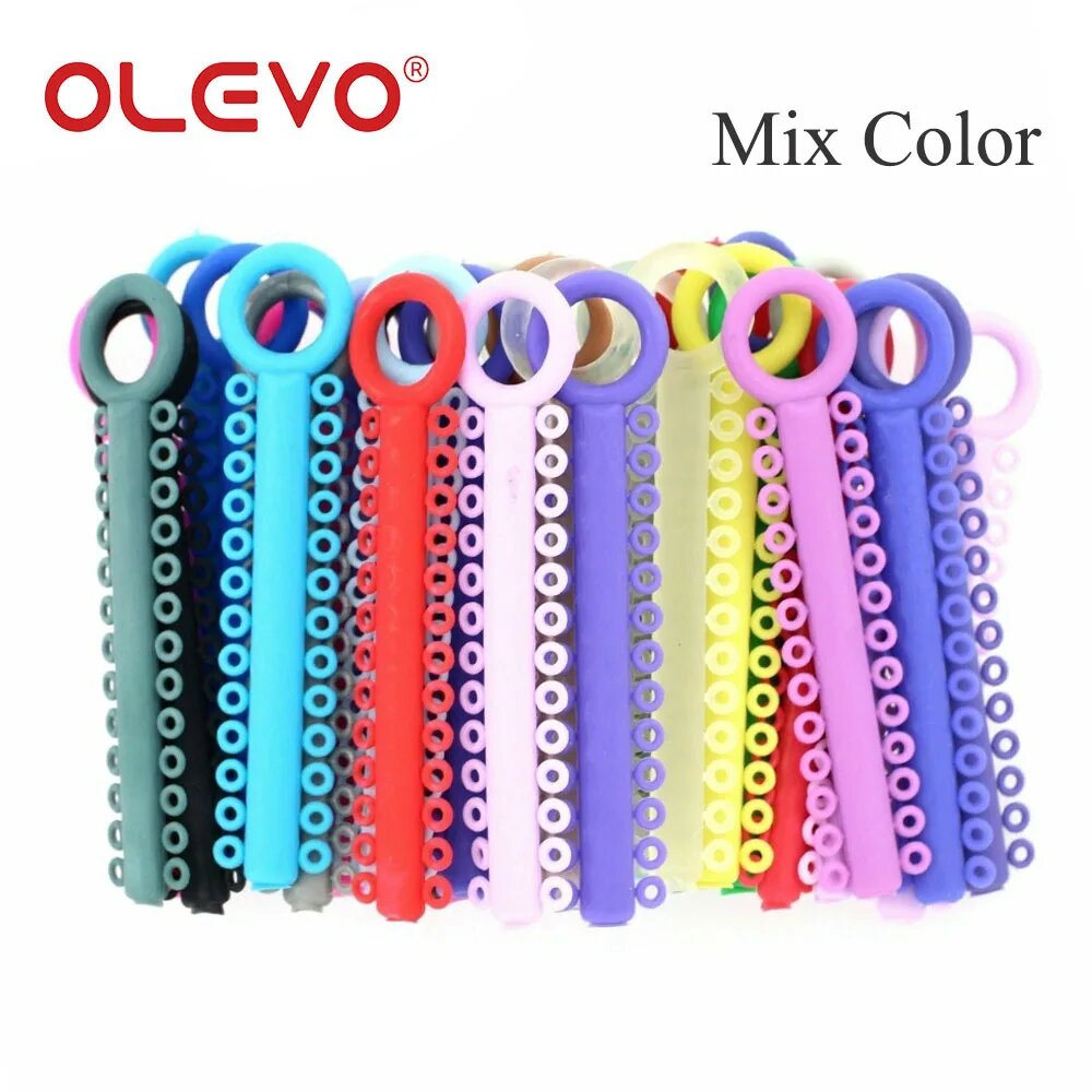 OLEVO Эластичные резинки для брекетов Ultra Powerchain Mix Color