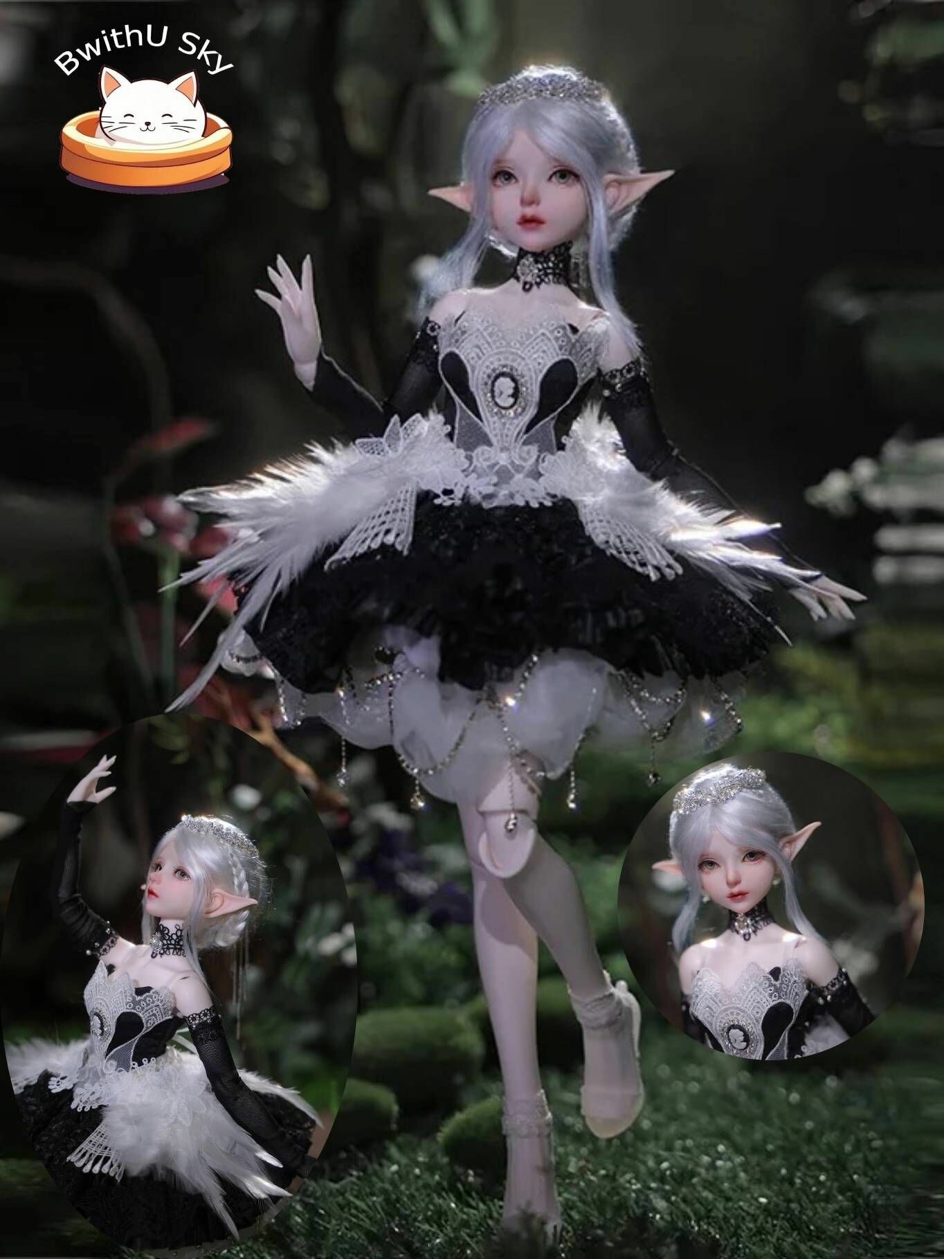 BwithU Yeva FullsetA 41cm Эльфийские уши Bjd смоляная кукла