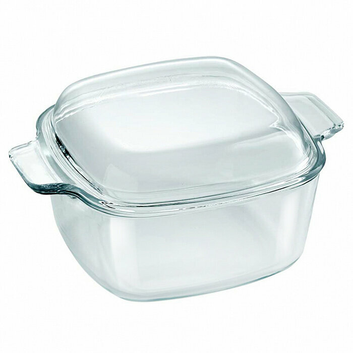 Кастрюля с крышкой Забава РК-511 из термостекла квадратная, 1.7 л