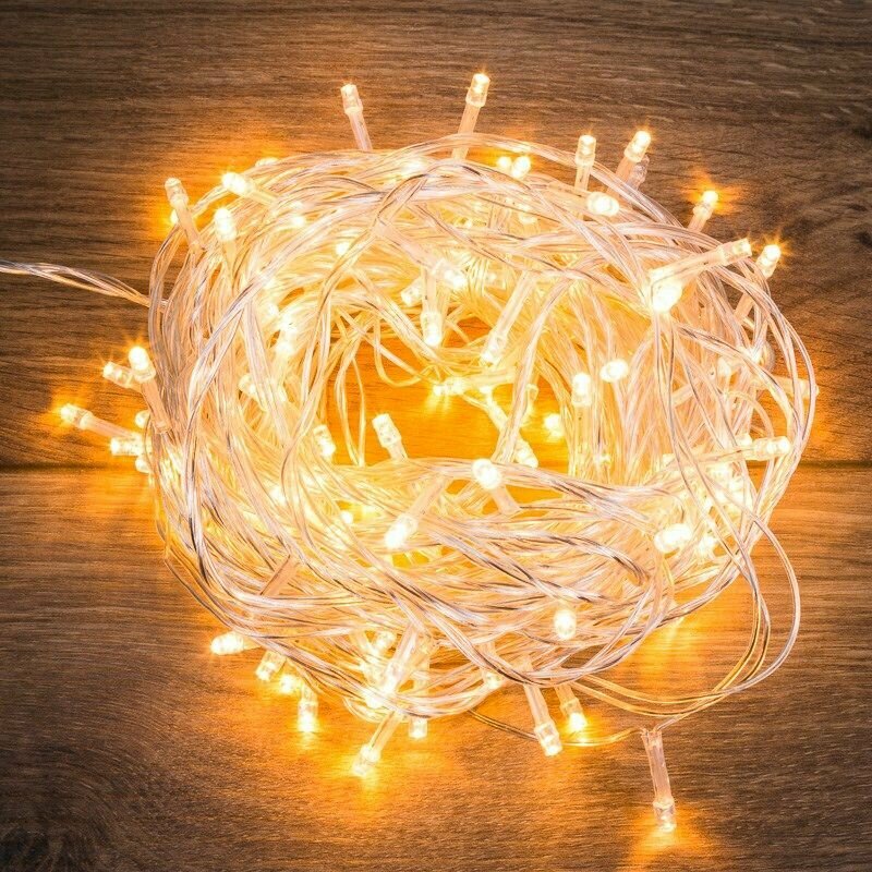 Гирлянда Твинкл Лайт 15 м, прозрачный ПВХ, 120 LED, цвет теплый белый