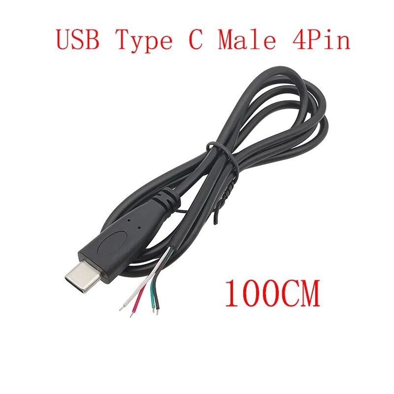 LOCHEUK USB Type C Кабель питания 2/4 контакта 5Pcs, Male 4Pin 1M