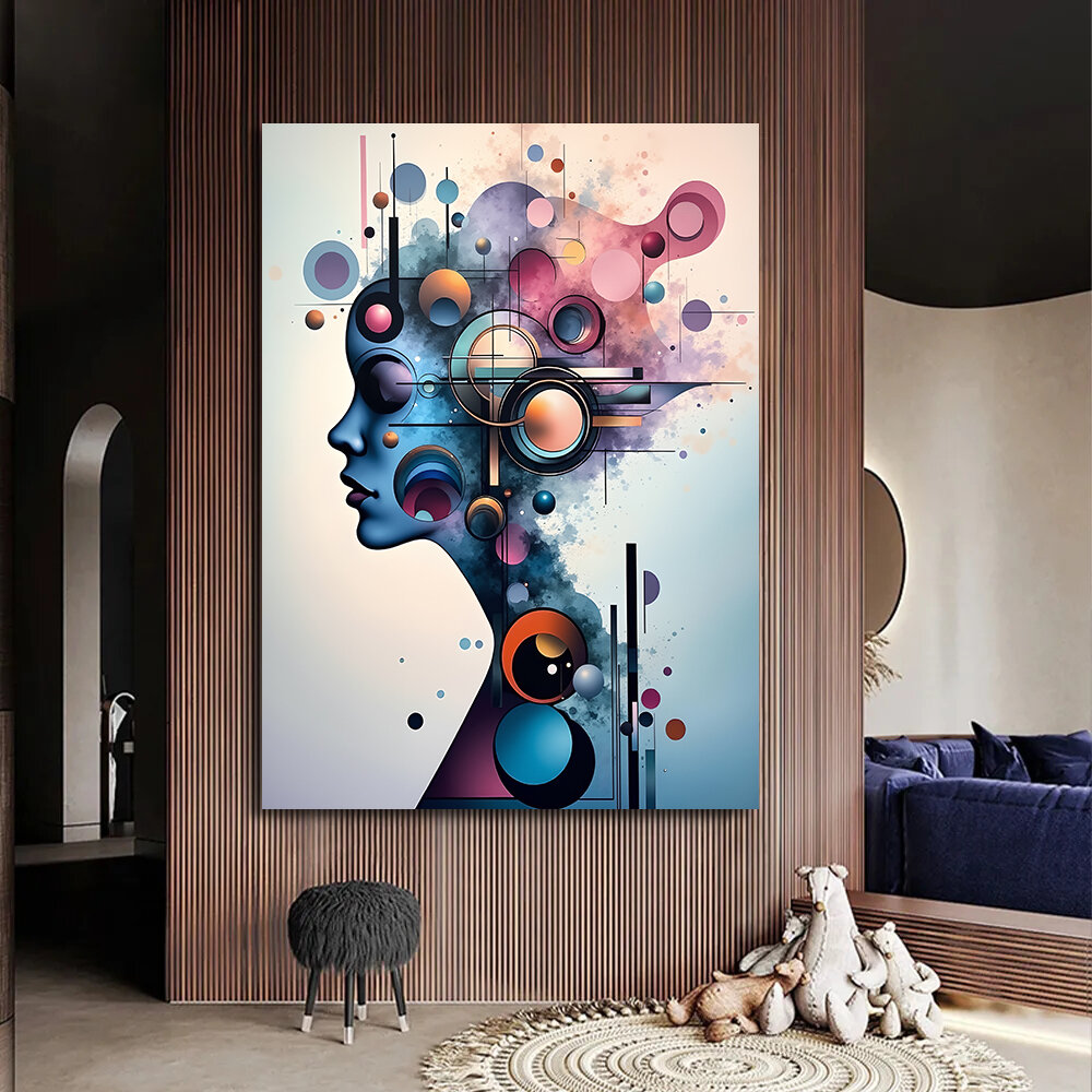 Девушка / Абстракция, картина вертикальная / на стену, яркий ПОП АРТ, 20х30 см.