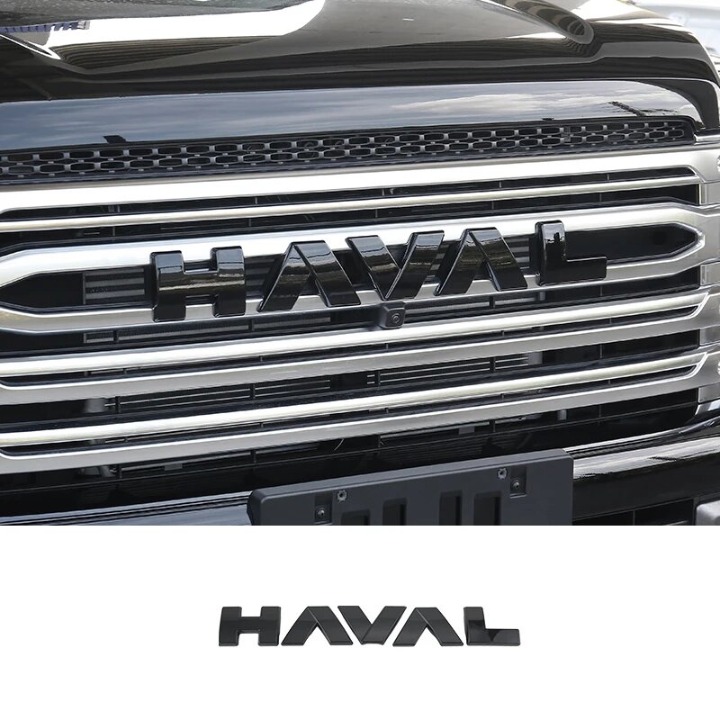 Для Great Wall Haval H9 2th 2024 2025 3D наклейка из АБС-пластика, передняя эмблема автомобиля, наклейки, черный значок, логотип, эмблема, крышка, Стайлинг автомобиля Glossy black