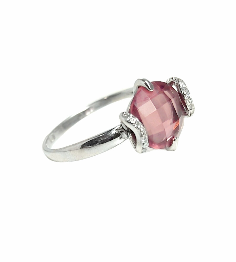 Перстень, серебро, 925 проба, родирование, родолит, фианит