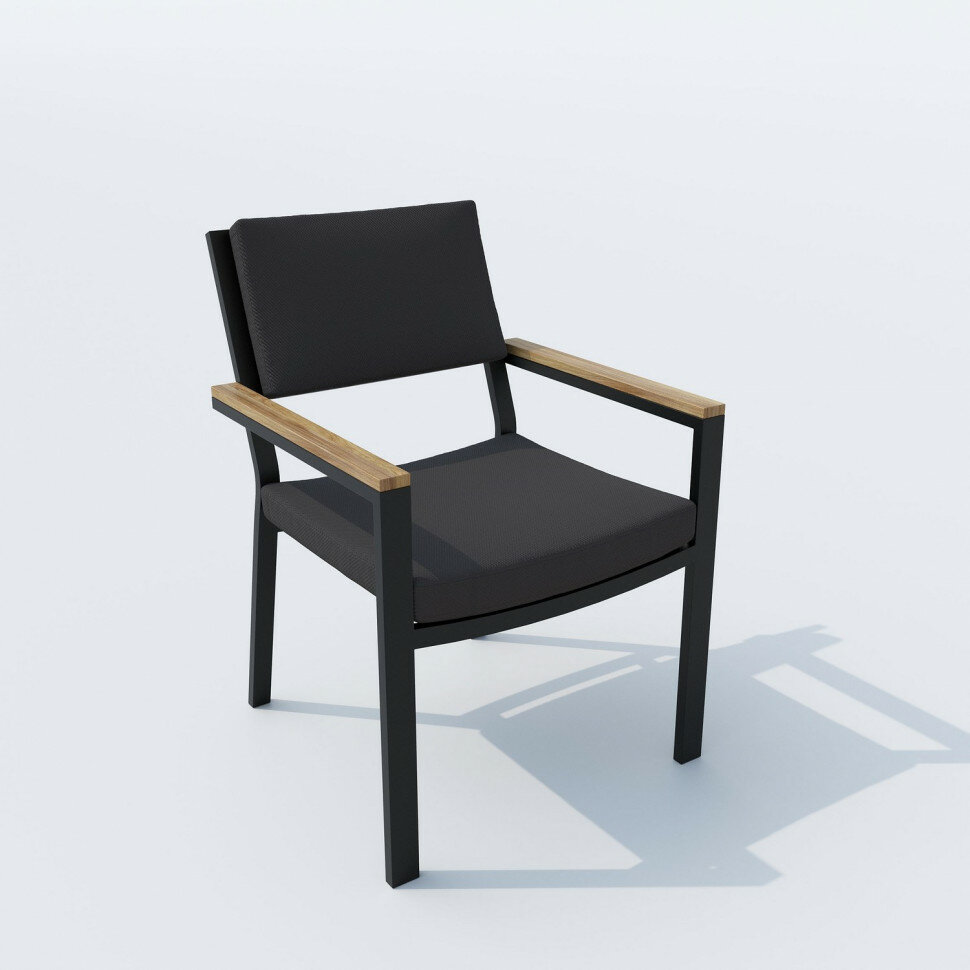 Стул IDEAL PATIO BONTA, с подлокотниками, текстиль, съемный чехол, цвет антрацит