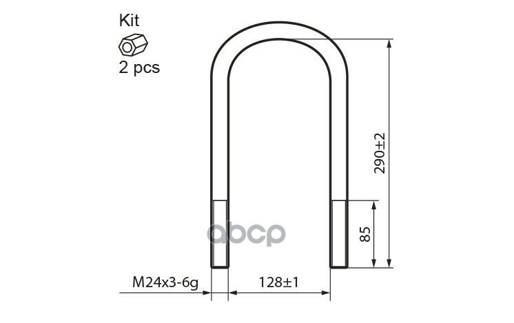 Стремянка рессоры! М24x3x125х290 BPW EXOVO арт. 28252E