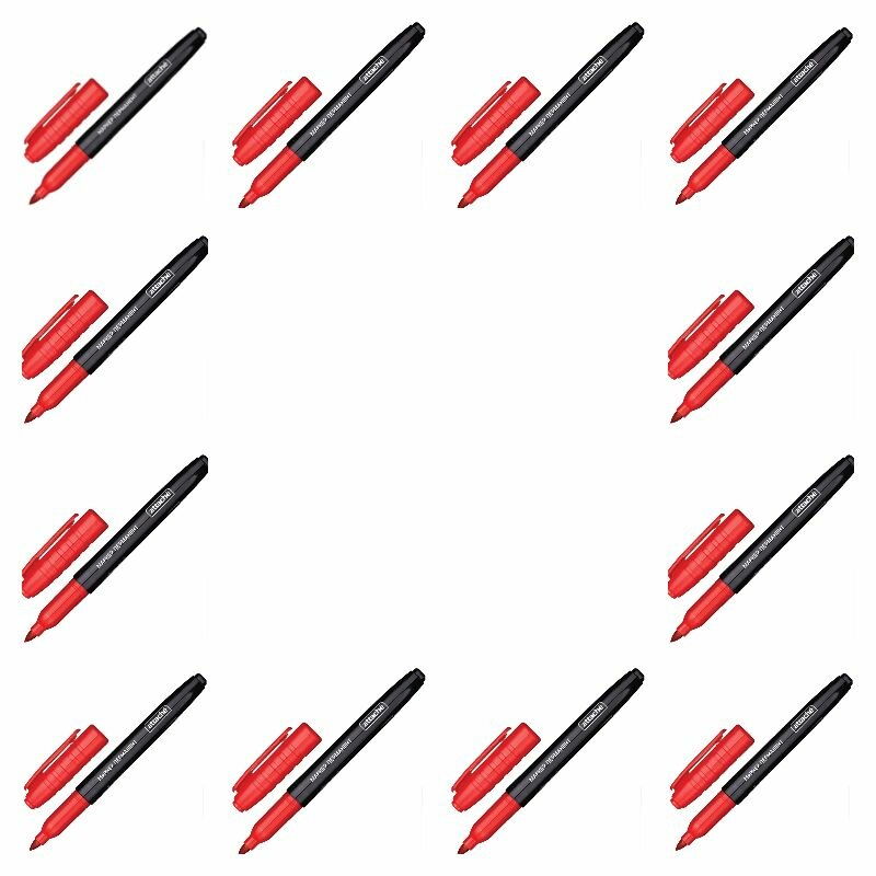 Attache Маркер перманентный красный 1,5-3 мм 12 шт