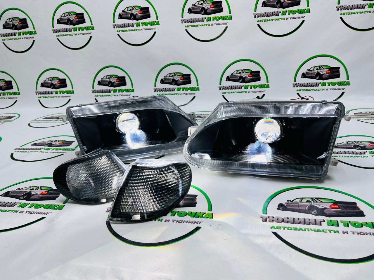 Фары передние черная маска линза 2.5 Optima bi-led ВАЗ 2113 2114 2115