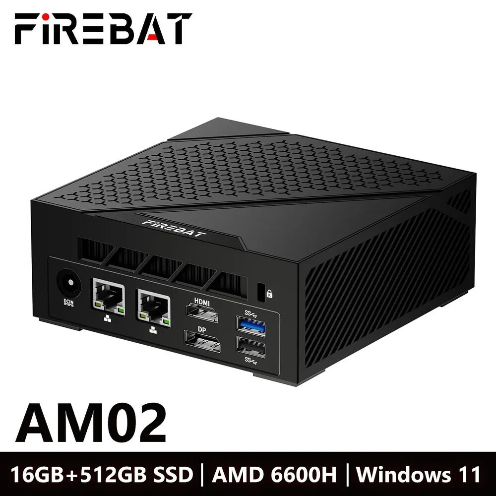 Мини-пк (неттоп) для игр/дома/работы FIREBAT AMD Ryzen 5 6600H / 16Gb DDR5 / M2 SSD 512Gb NVME / Windows 11 Pro