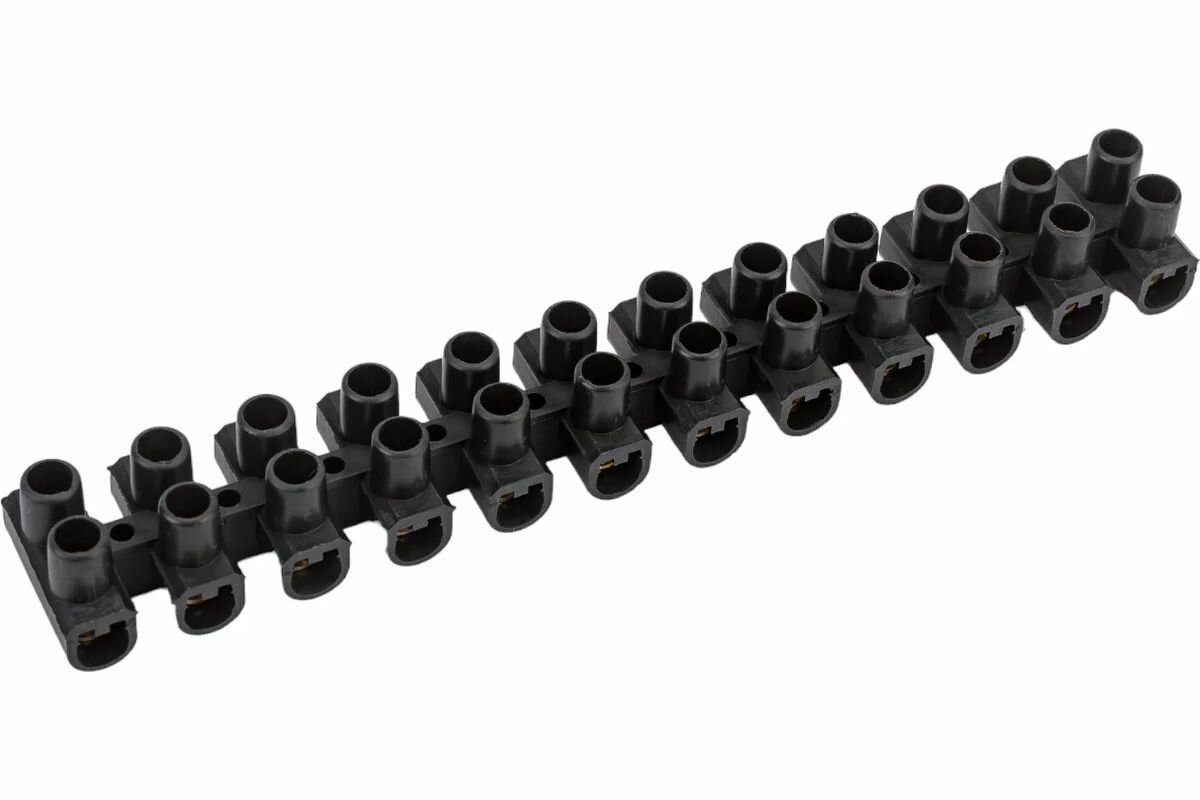 Клеммная винтовая колодка REXANT KВ-16 6-16, ток 30A, полипропилен черный ЗВИ 10 шт 07-5016-2