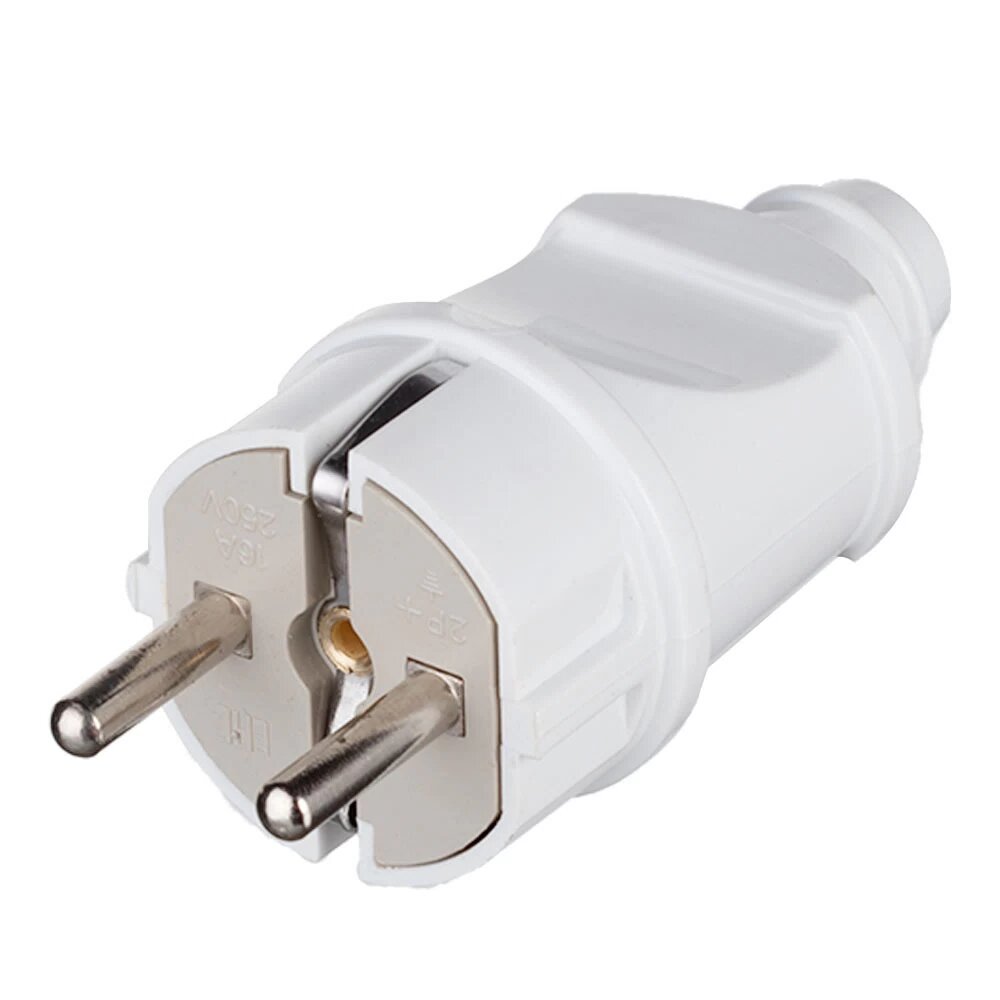 Вилка прямая с заземлением 16 А 250 В Navigator белая (613598/) Navigator 61359