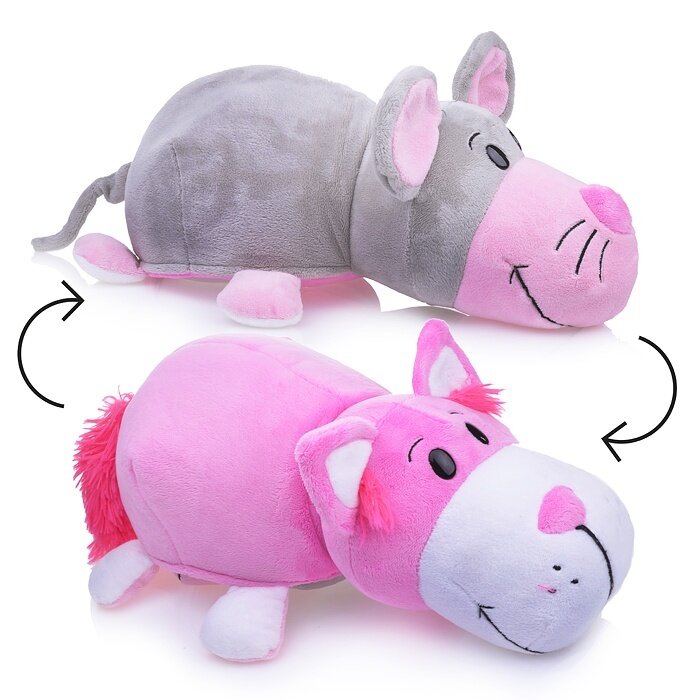 Игрушка-вывернушка 1Toy 2 в 1, Розовый кот-Мышка (Т10928)