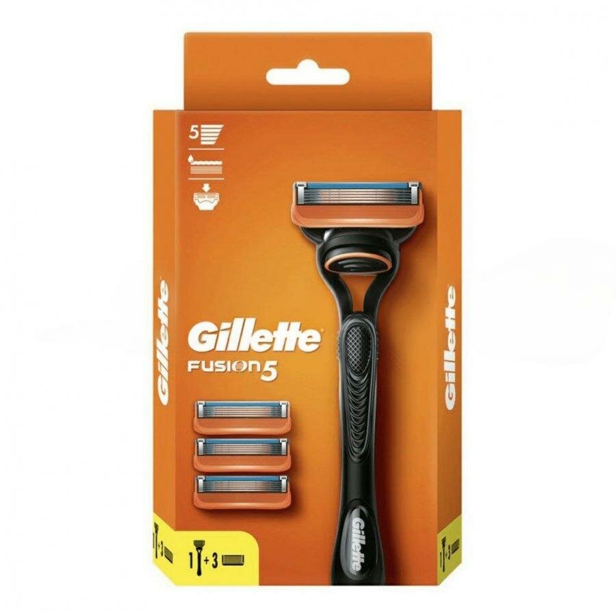 Мужская бритва Gillette Fusion5, с 3 сменными кассетами