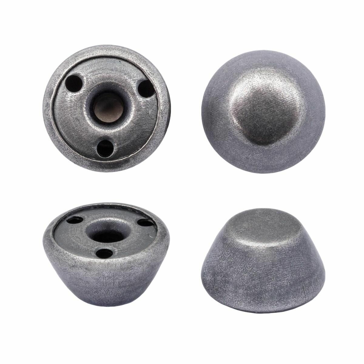 Хольнитен джинсовый BIG D 11 мм, "Конус" цветной металл без гвоздя, темно-серебристый, 50 шт (53484)