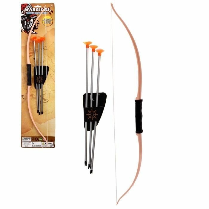 Лук игрушечный КНР "Хитрый индеец", стреляет присосками (E-02)