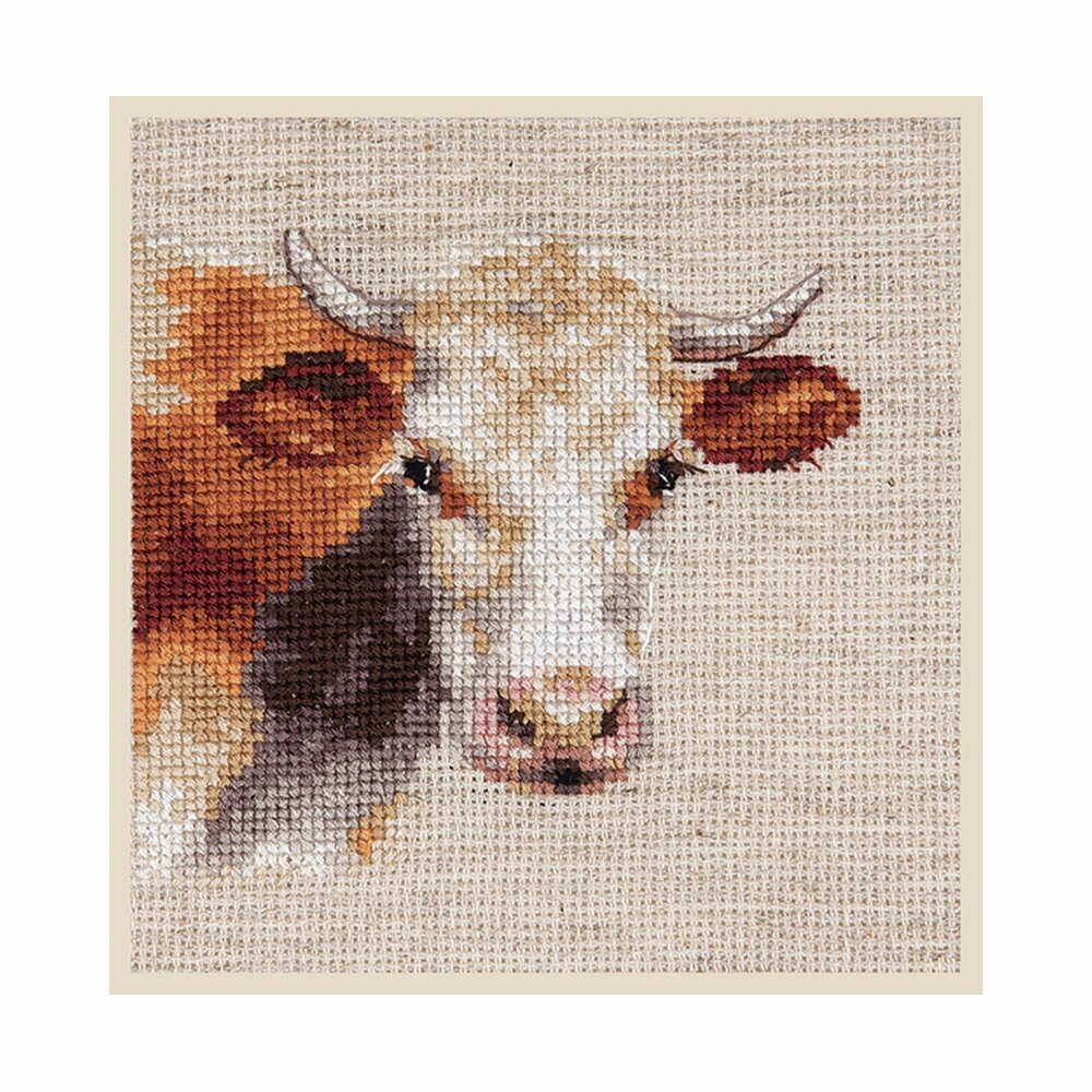 Набор для вышивания крестиком Алиса Корова, 10х9 см (0-213)