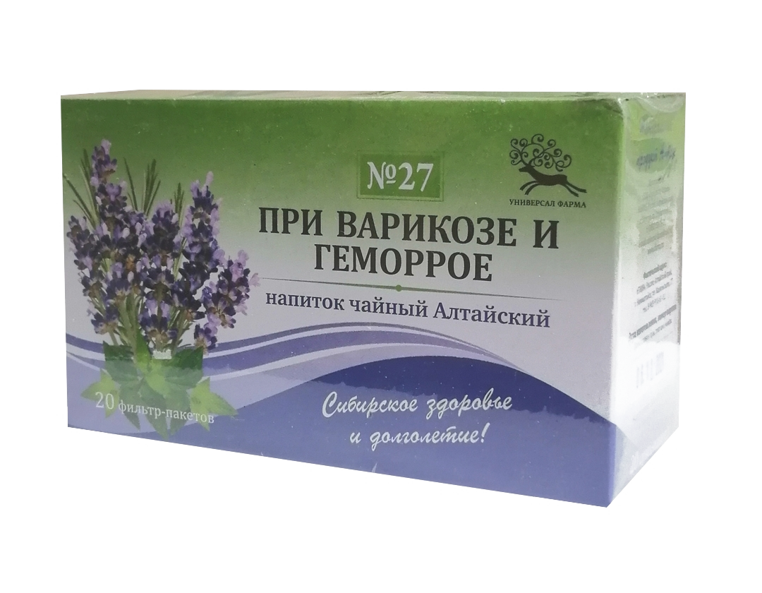 Сбор №27 при варикозе и геморрое 20 фильтр-пакетов (Универсал-Фарма)