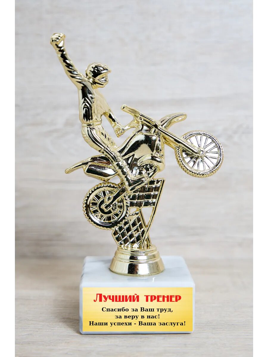 Статуэтка "Мотогонщик" Лучший тренер по мотокроссу