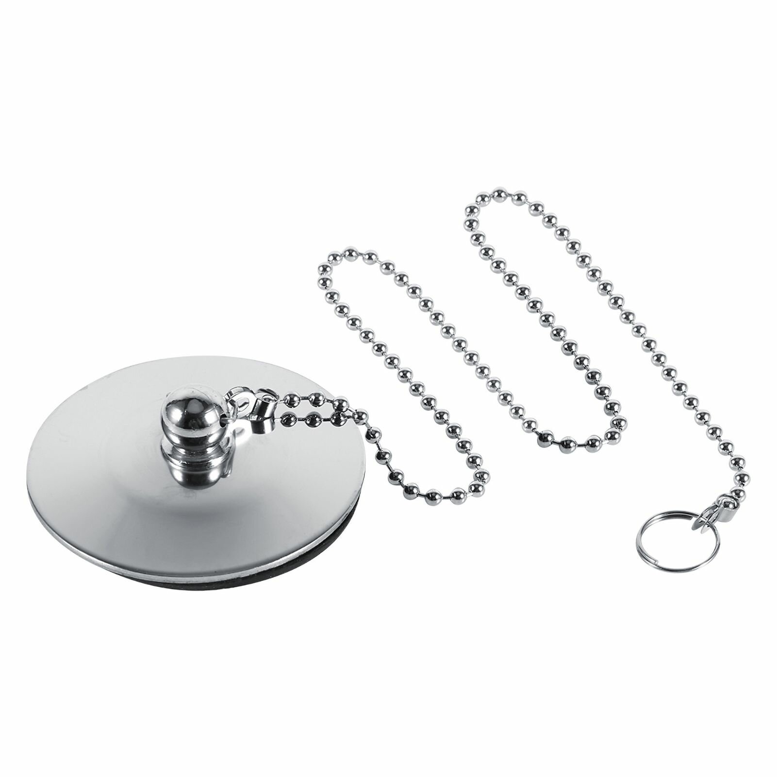 Хромированная заглушка для слива для кухонной раковины, ванной, цельнометаллическая пробка для слива с цепочкой, прочная, устойчивая к ржавчине