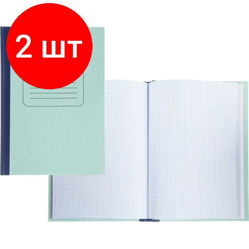 Комплект 2 штук, Книга учета Attache 96л. в клетку офсет о бл. плотн. картон