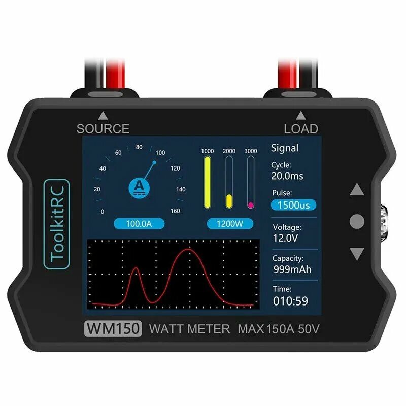 ToolkitRC WM150 150A 50В - ваттметр для четырехроторного многороторного анализатора RC