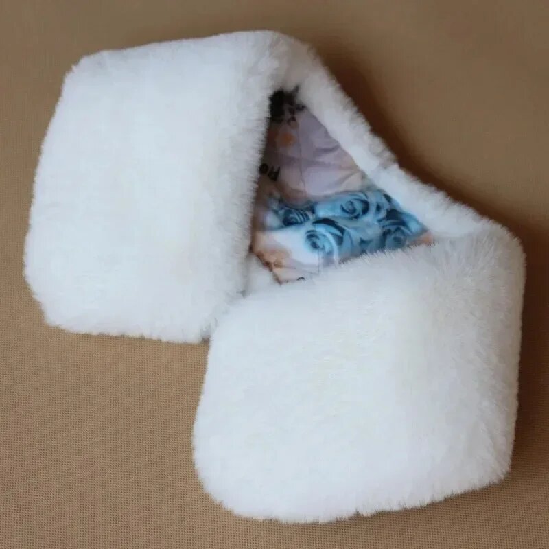 Qearlstar Женщины Факс Мех воротник Шарф 55 * 15 см Роскошные мягкие пальта Капушон Мех Декор Мужчины Детские Мех воротник Оборотки YC3,160,55,1, искусственный мех, полиэстер, белая,10, SKU00203