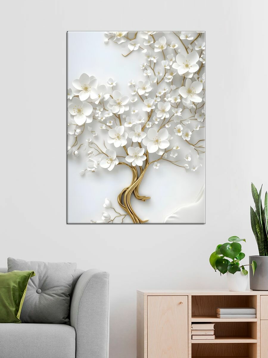 Картина на стену "Цветущая магнолия", 50х70 см