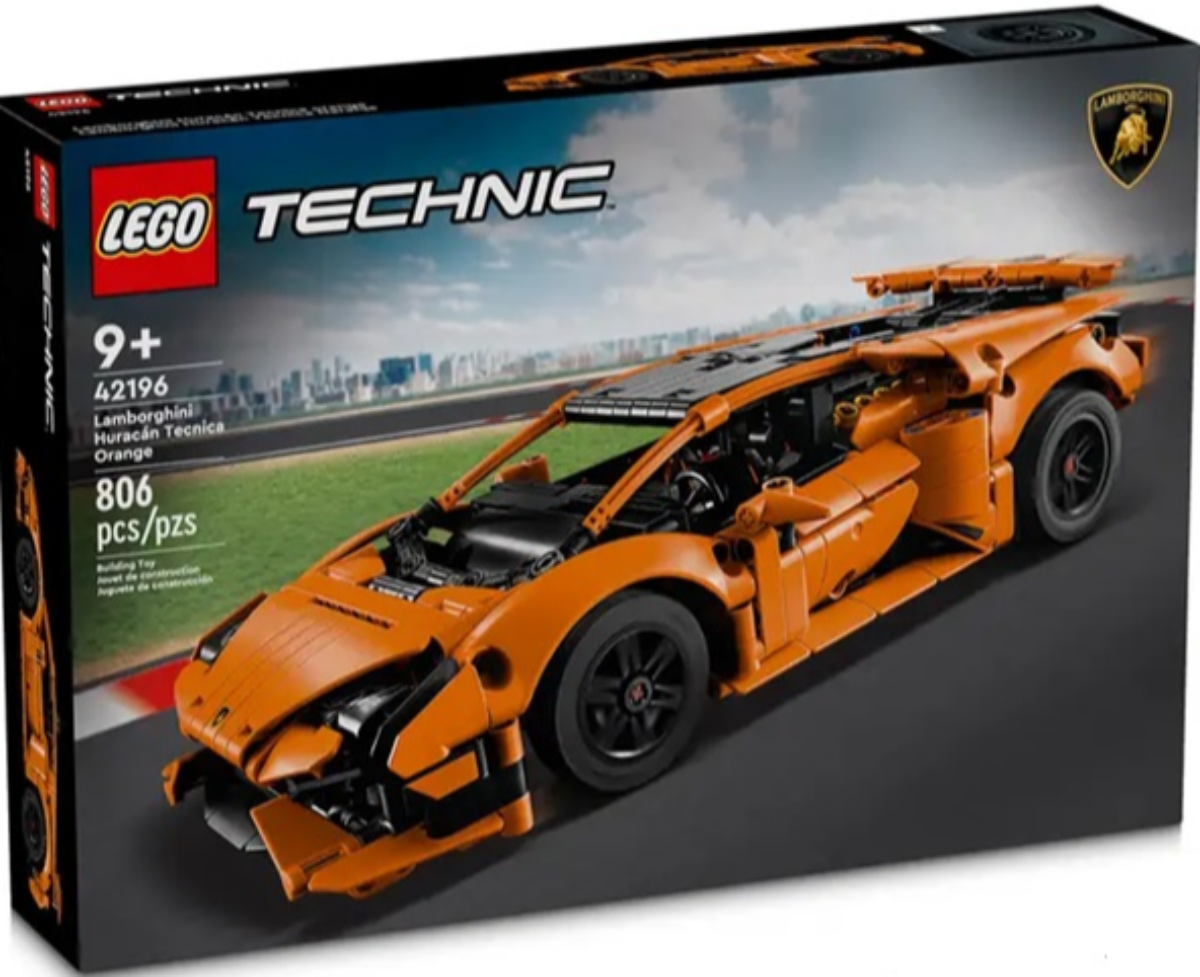 Конструктор LEGO Technic 42196, Lamborghini Huracán оранжевый, 806 дет, оранжевый