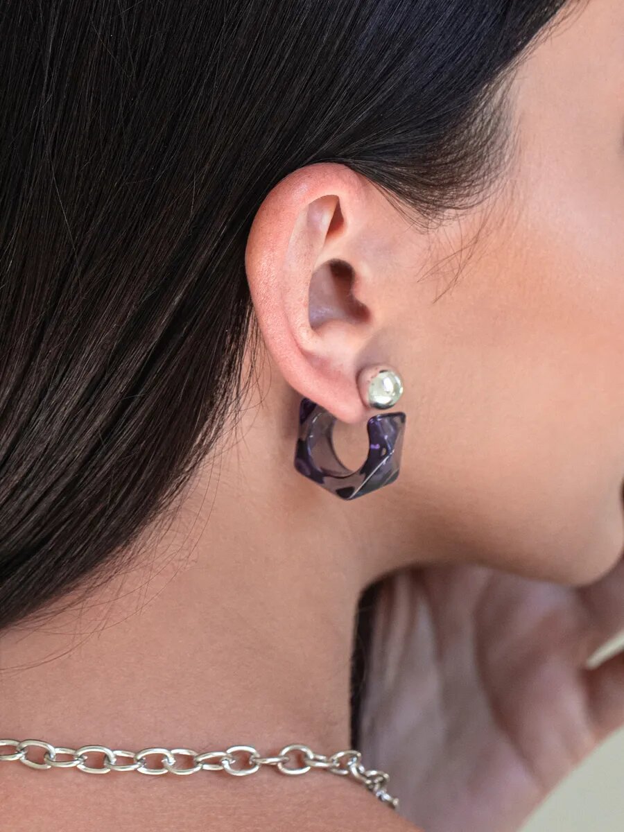 Серьги пусеты, с подвесками, акрил