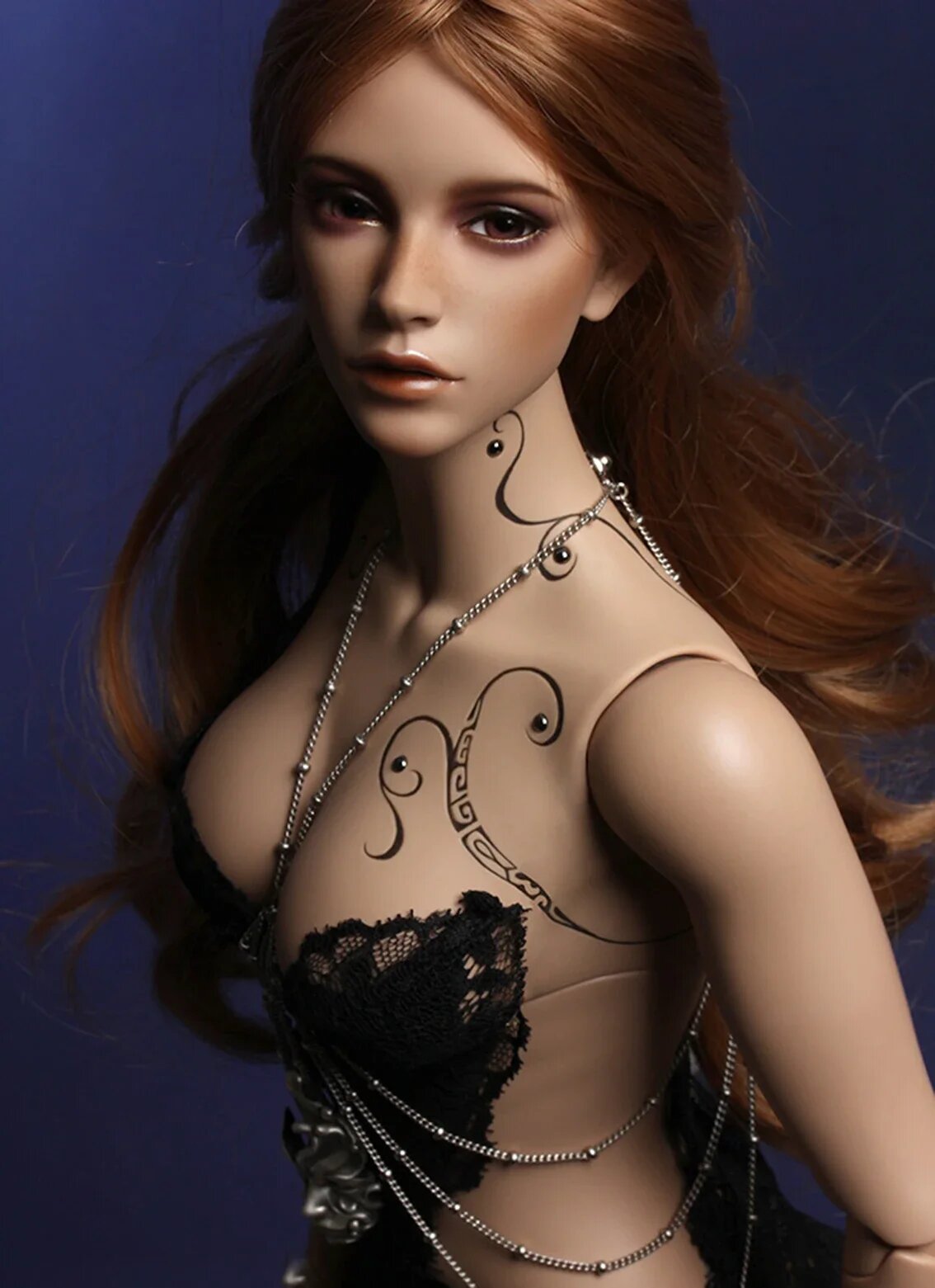 Шарнирная кукла Raffine 1/4 голубая канифоль Normal skin, only head no body