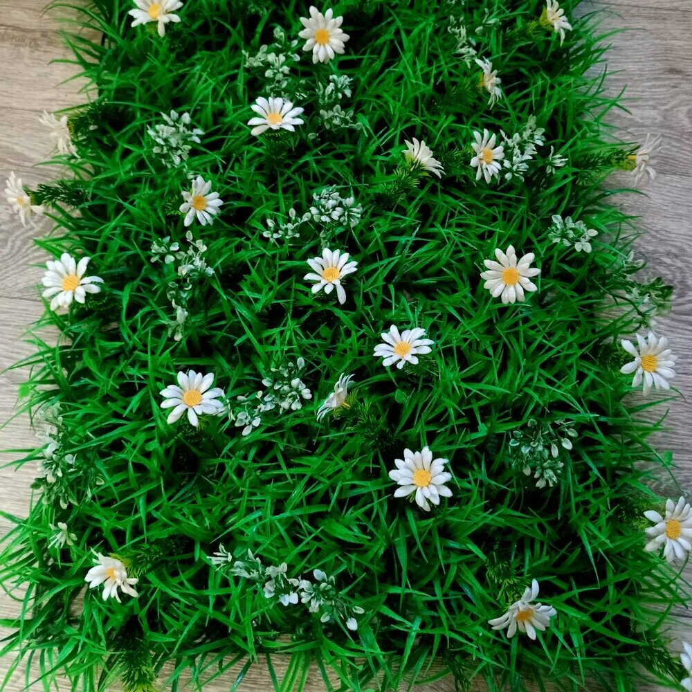 Коврик ритуальный, 60х100, белые ромашки. Густой.