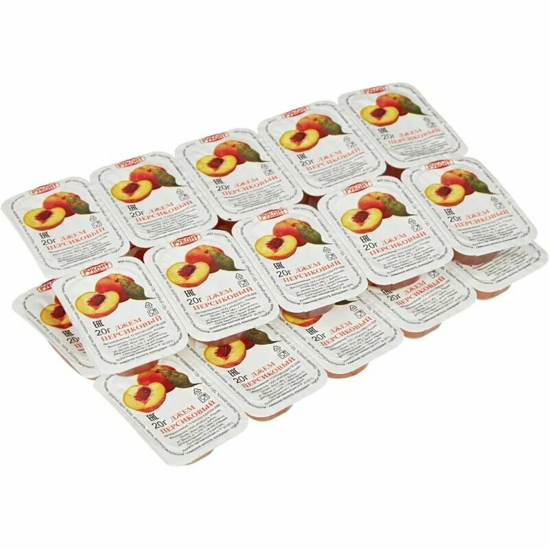 Джем Руконт порционный персик, 20 г, 20 шт./уп.