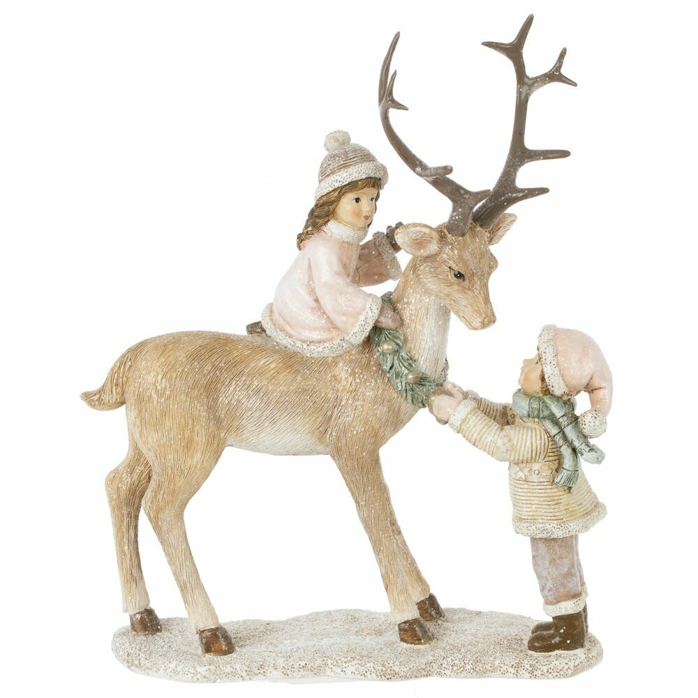 Фигурка Олень и дети, 18х6,5х21,5 см KSM-811186