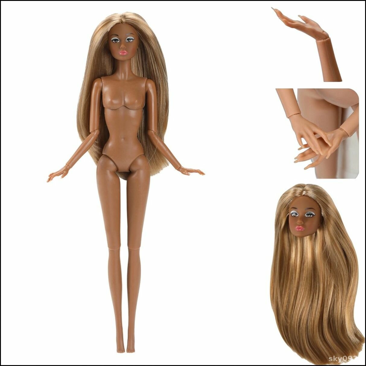 Эксклюзивная темнокожая BJD кукла 12 дюймов, обнаженное тело и голова, комплект 1/6