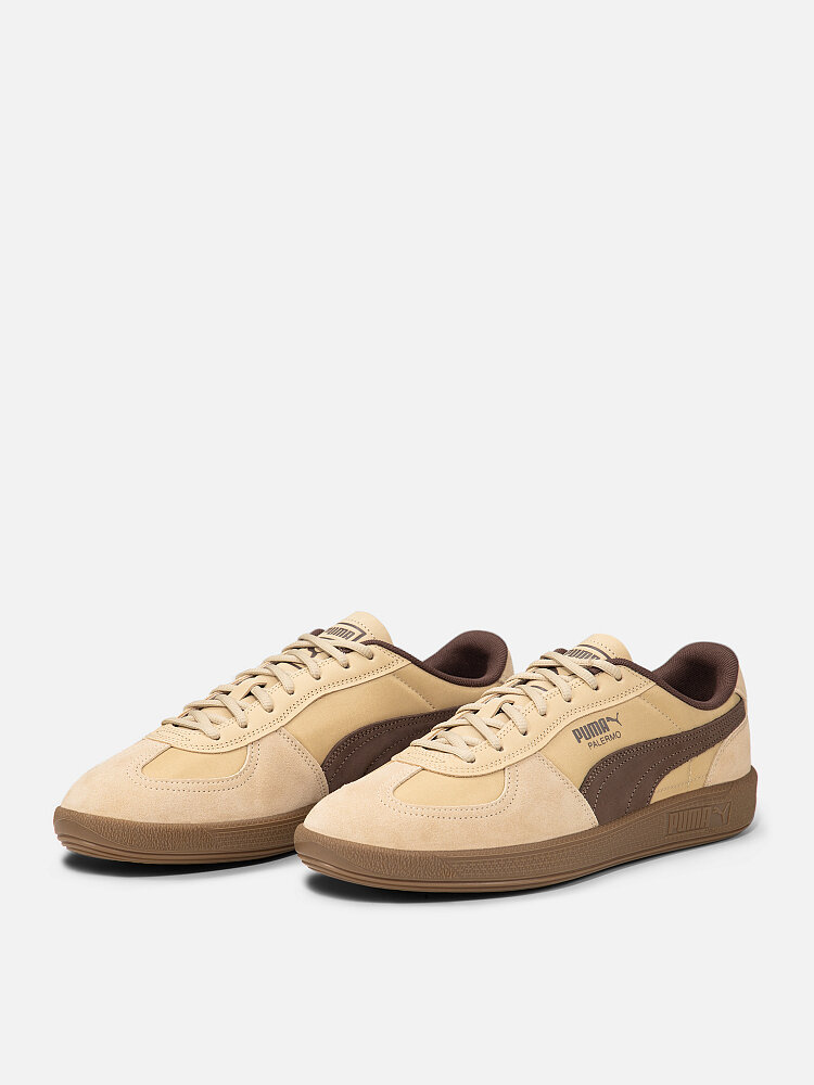 Кроссовки PUMA Palermo Pop, полнота 6 (RU)/ на среднюю стопу, размер 35, бежевый/бронзовый — фото 1
