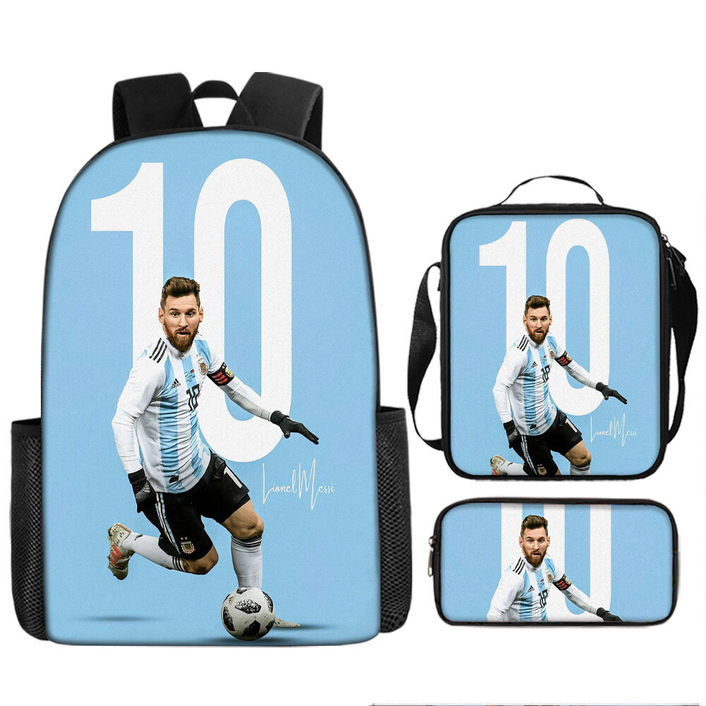 Футбольный чемпионат мира по футболу, периферийный студенческий школьный рюкзак, школьный рюкзак Месси, большой вместительный рюкзак из полиэстера, снижающий нагрузку, и набор ранцев