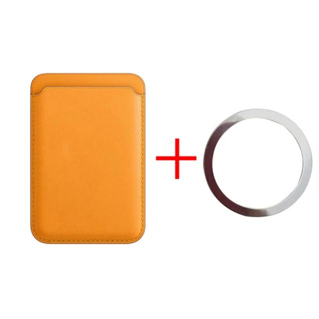 Кожаный кошелек-держатель для карт Apple iPhone, Yellow