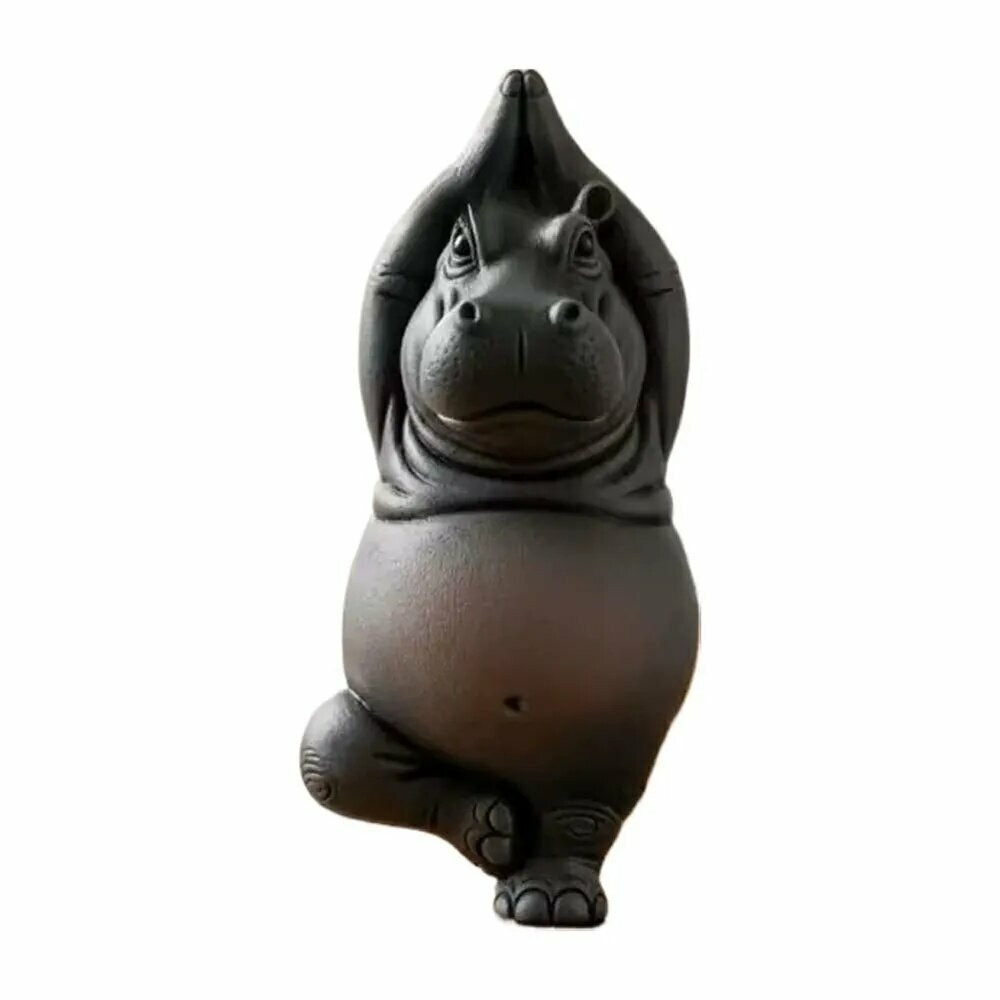 Статуэтка йоги Бегемот, настольный декор для дома и офиса