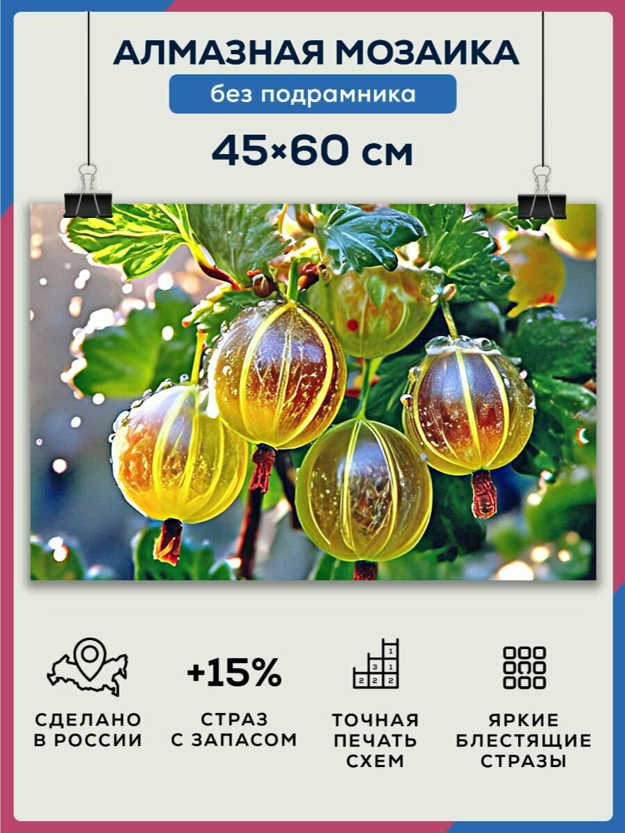 Алмазная мозаика 45x60 Крыжовник без подрамника
