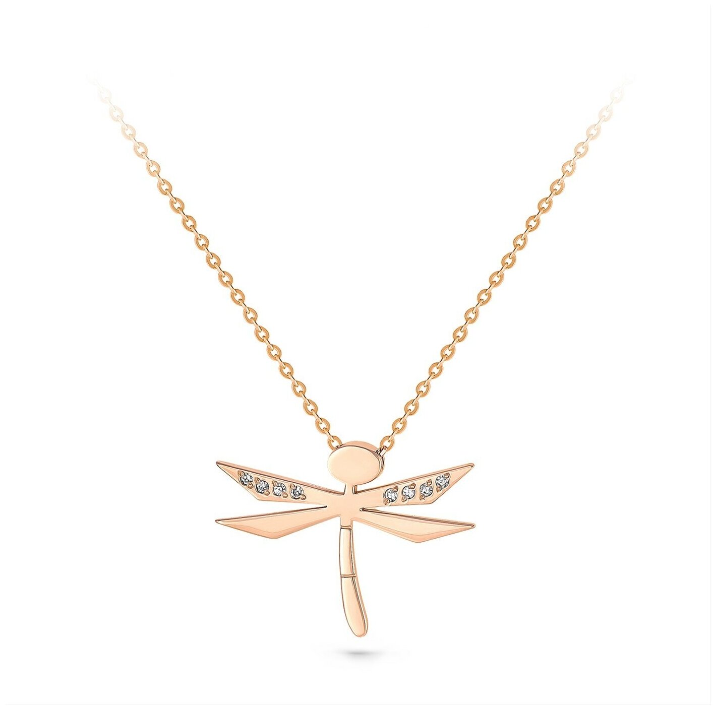 Колье, красное золото, 585 проба, бриллиант