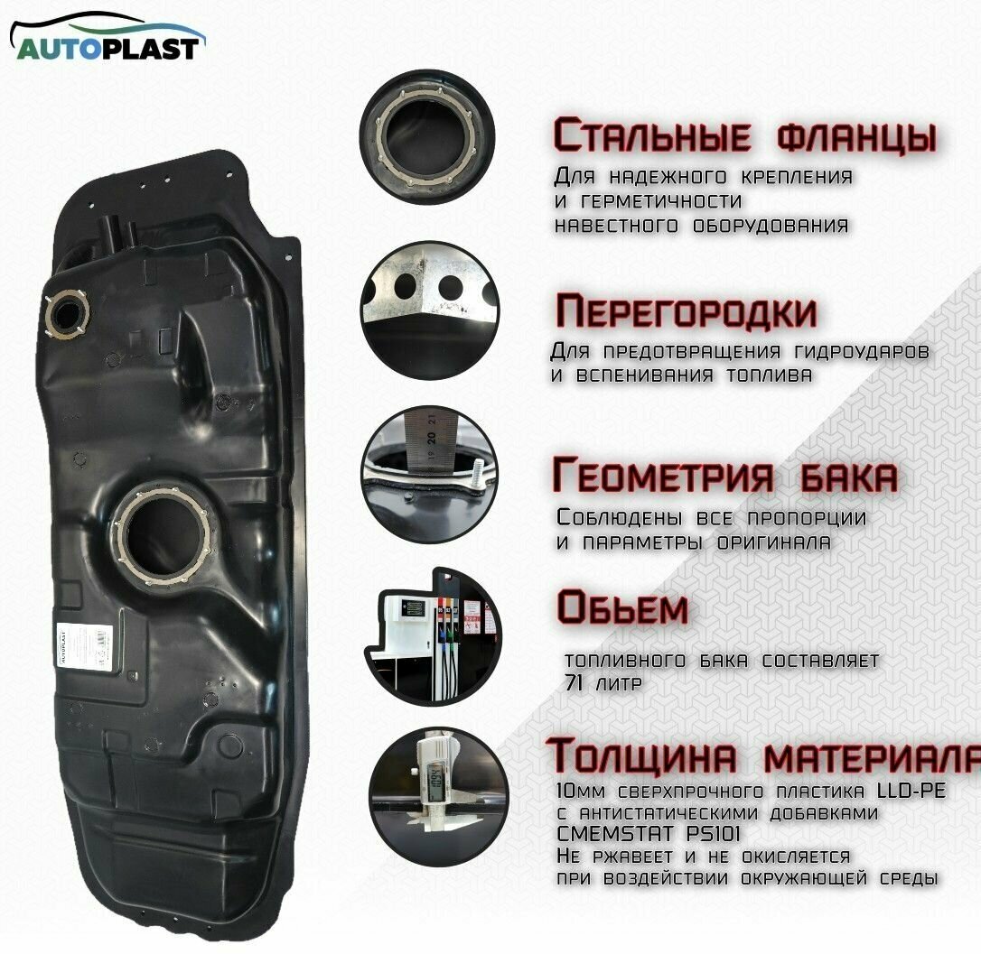 Топливный бак для Ssang Yong Kyron (дизель)Литой