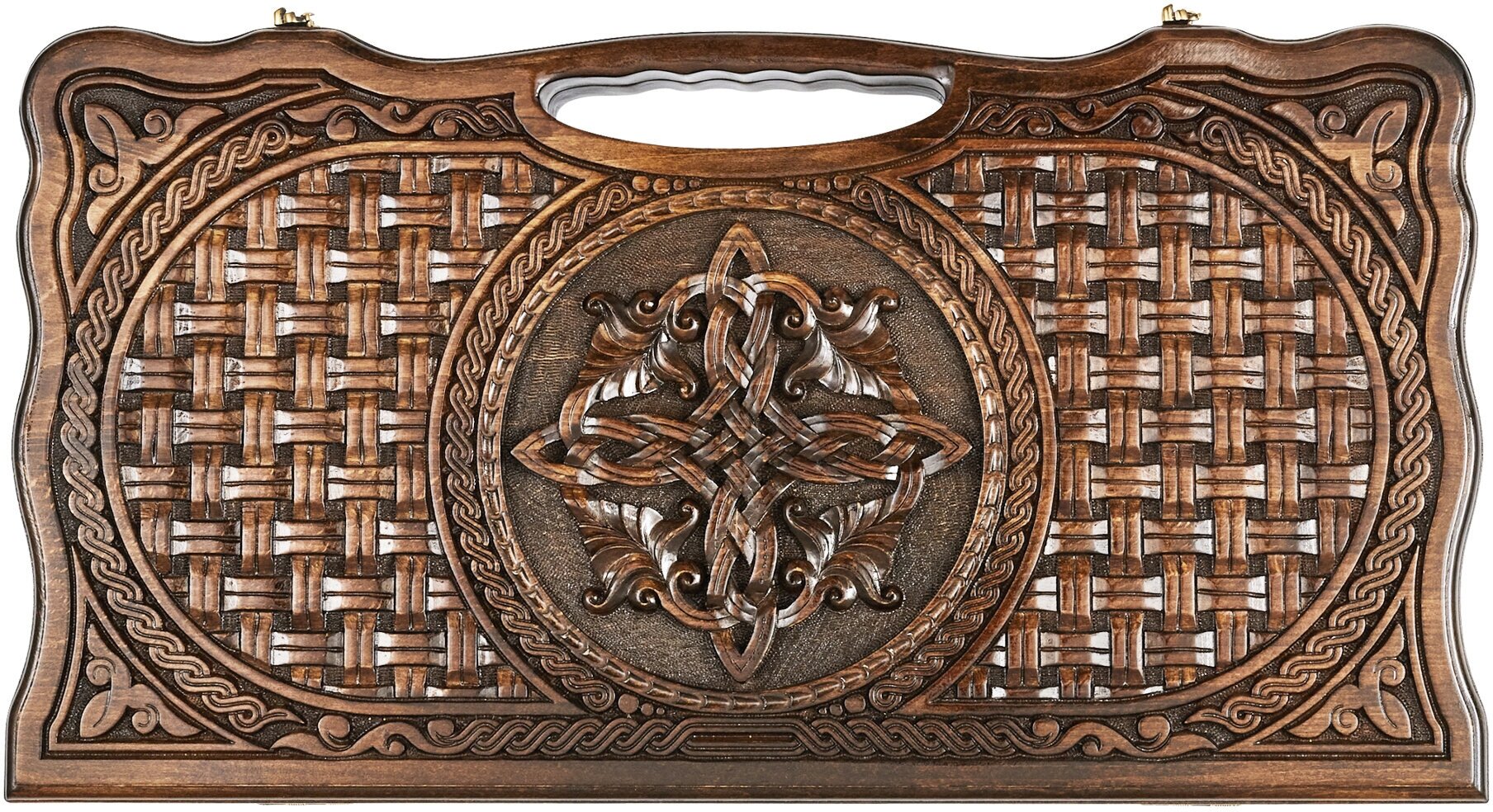 Нарды резные "Армянский узор 11" с ручкой 60, Haleyan