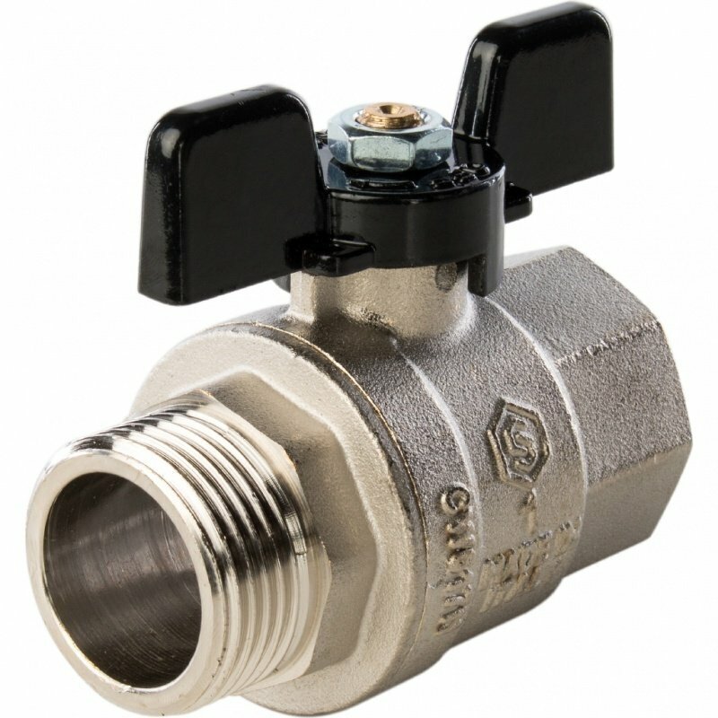 Кран шаровый STOUT ВН 1" полнопроходной, бабочка