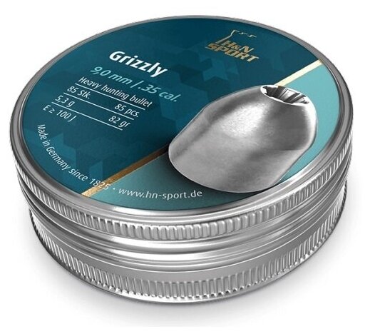Пули для пневматики H&N Grizzly 9 мм / 5,3 г / 85 штук